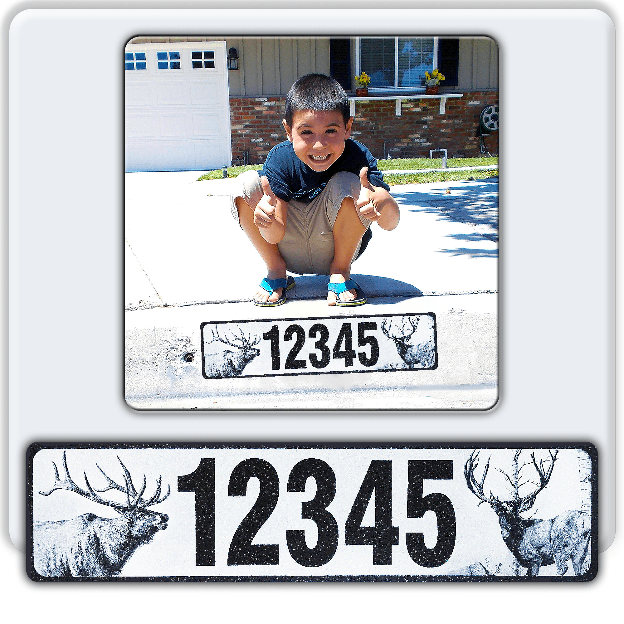 Curb-N-Sign®Curb Wrap® Address Sticker Decal, Customized Reflective ...