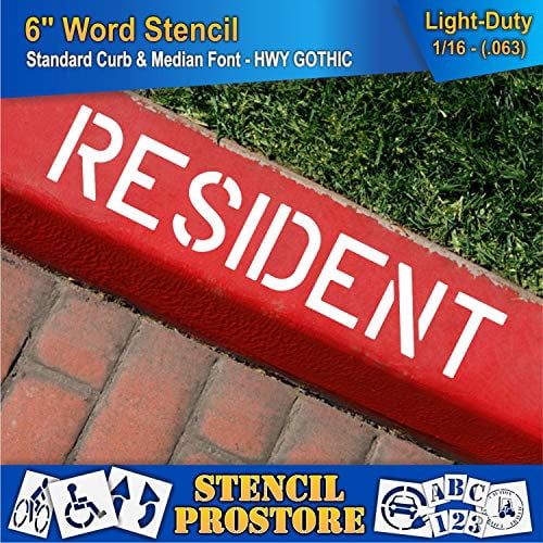 Curb and Median Stencils - 6 inch Resident Stencil - 6" x 35" x 1/16 ...