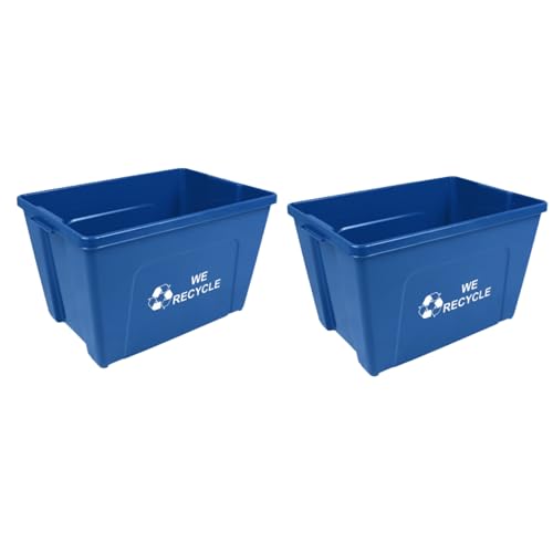 Curbside 18 Gallon Blue Recycling Bin for Homes or Businesses to Put on ...