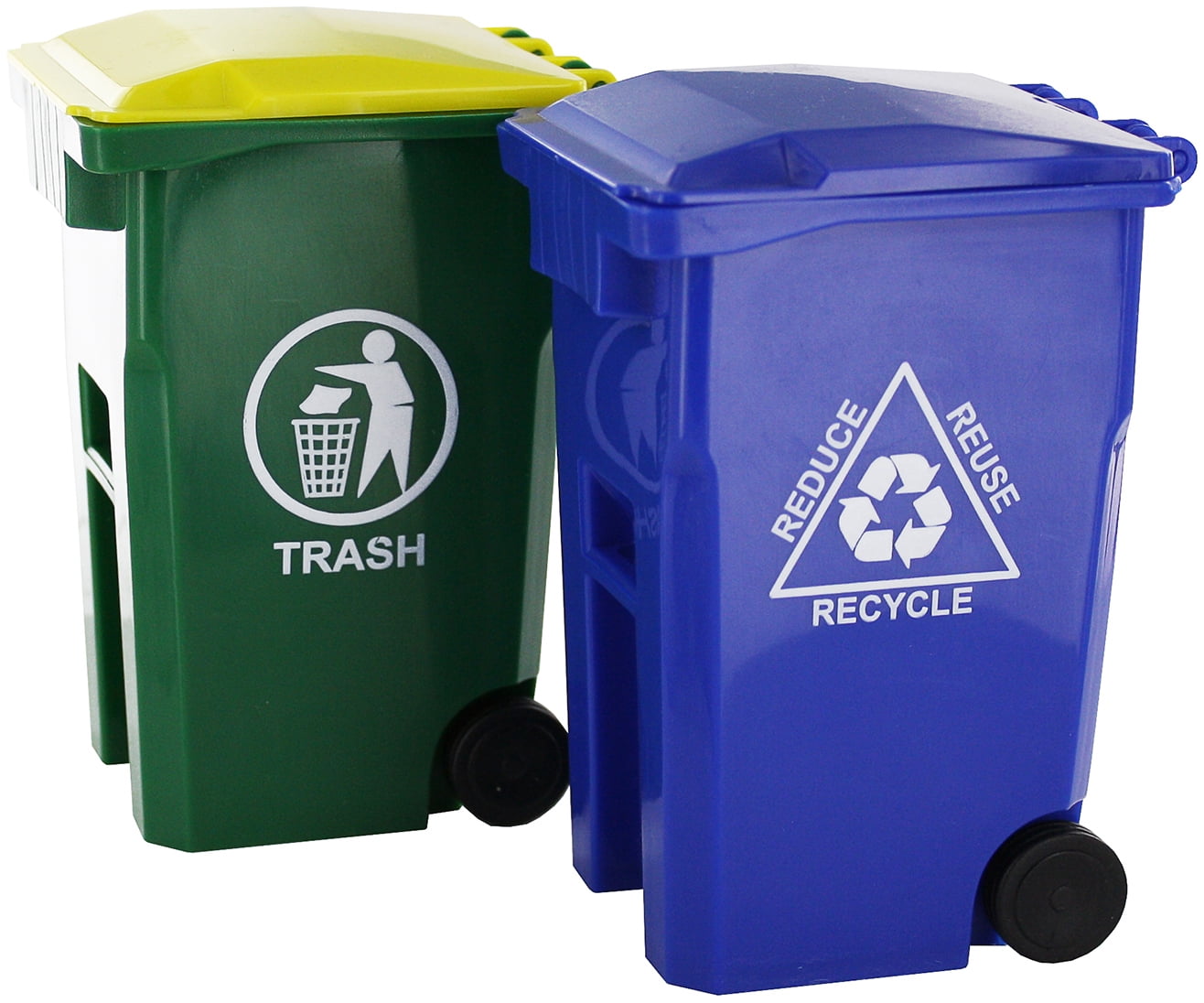 Thornton's Art Supply Curbside Mini Trash & Recycle Can Pencil Cup Set ...