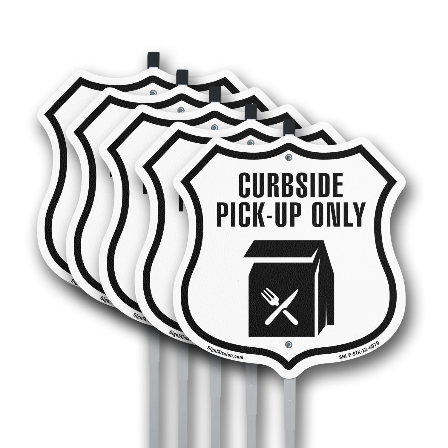 Curbside Pickup Only (5 Pack) 12 inch X 12 inch Shield Shaped ...