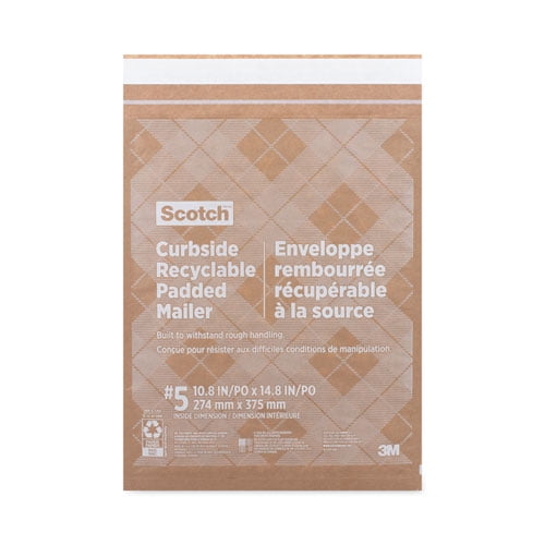 Curbside Recyclable Padded Mailer, #5, Bubble Cushion, Self-Adhesive ...