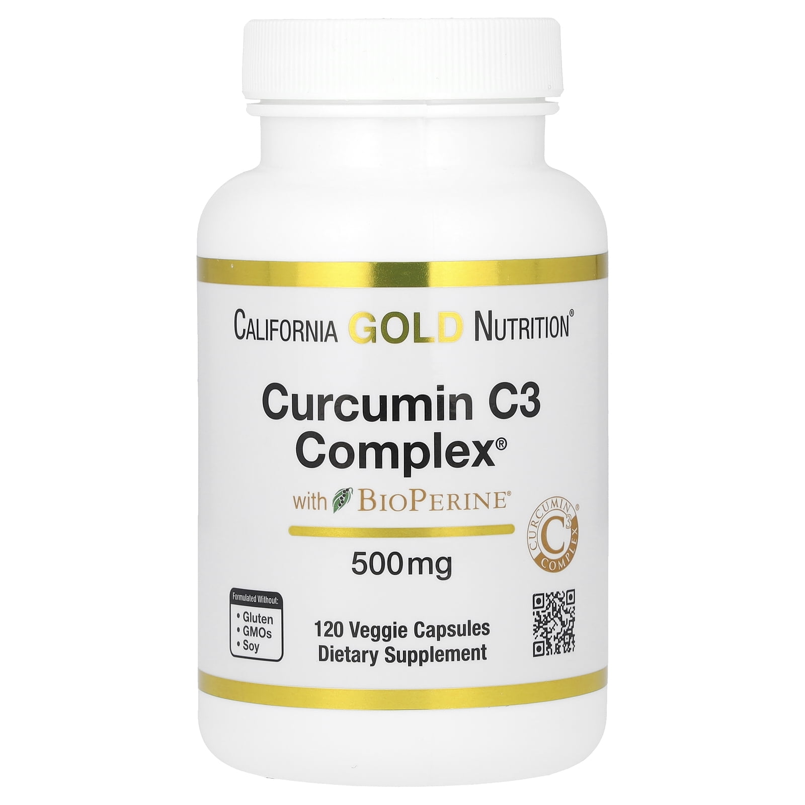 California Gold Nutrition Curcumin C3 Complex with BioPerine, 500 mg ...