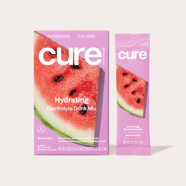 Cure Hydration - Hydrating Drink Mix Watermelon - Case Of 8 - 0.29 ...