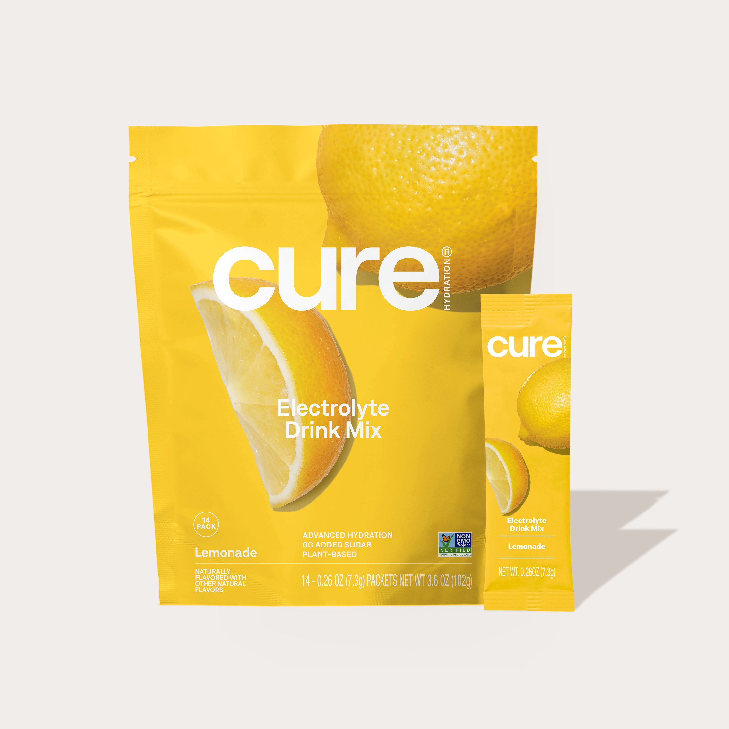 Cure Hydration Hydrating Electrolyte Drink Mix Lemon - 14 Packs Pack of ...