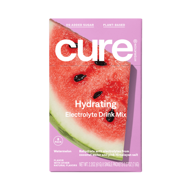 Cure Hydration, Vegan Electrolyte Powder Drink Mix, Watermelon - 8 Ct ...