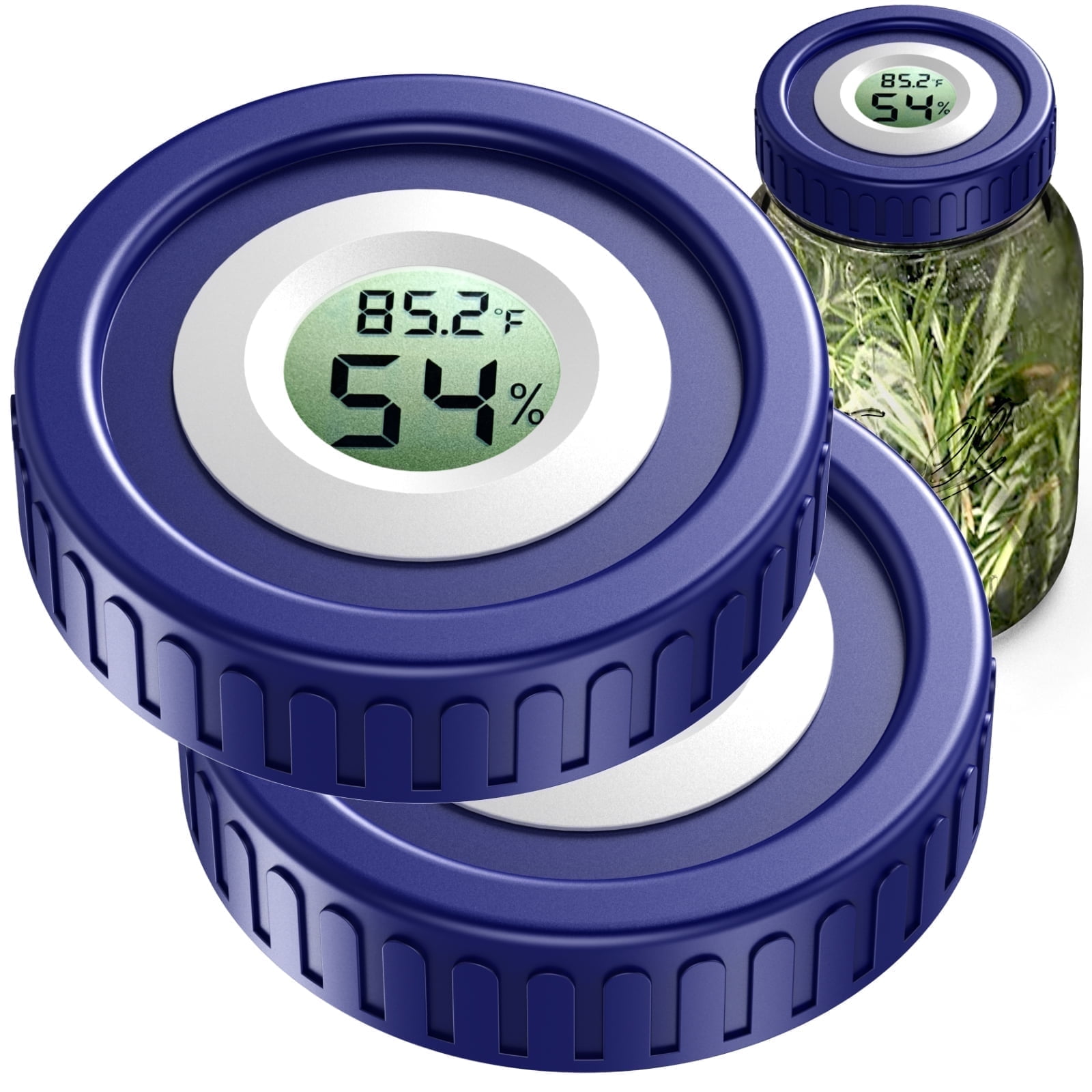 Cure Lid For Mason Jar Hygrometer Thermometer Small Digital 70MM ...