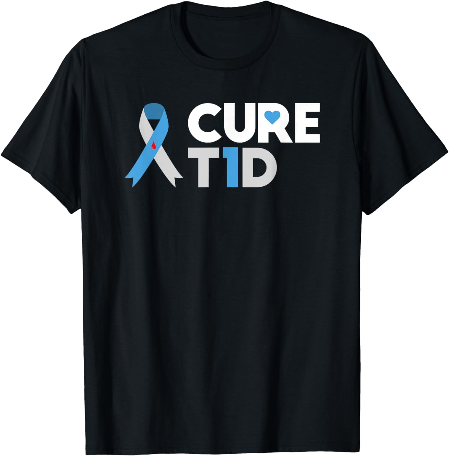 Cure T1D T Shirt Diabetes Awareness Type 1 Insulin Pancreas - Walmart.com