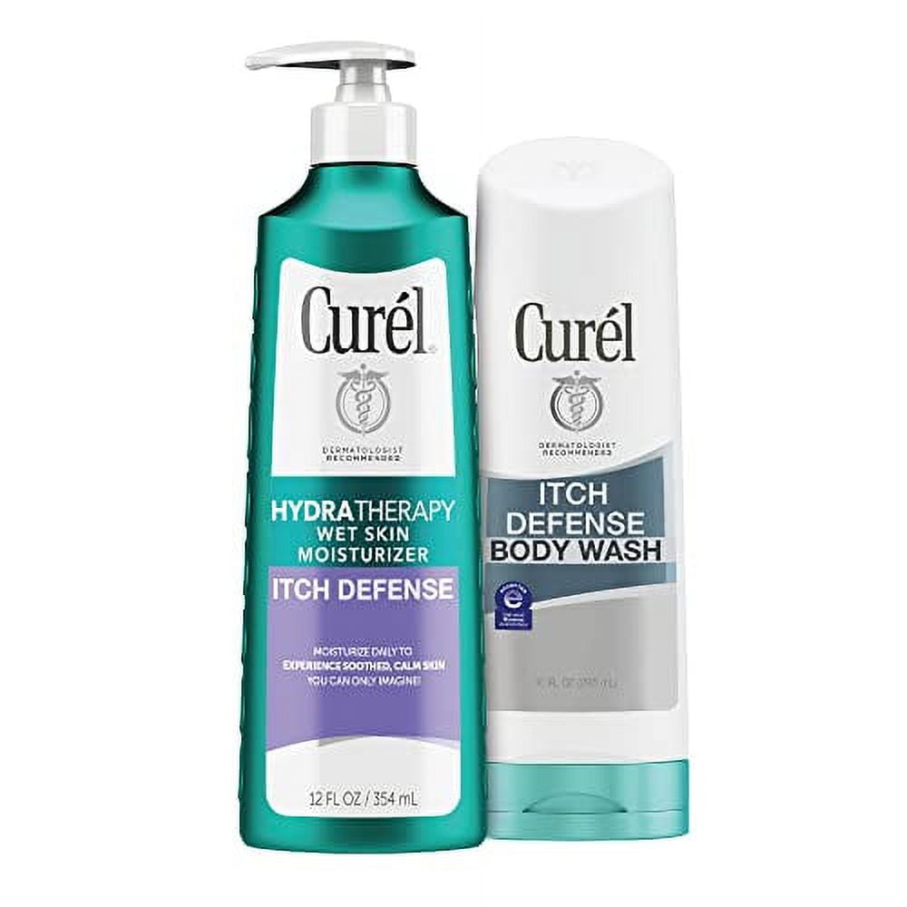 Curel Hydra Therapy Itch Defense Moisturizer and Body Wash Set,Wet Skin ...