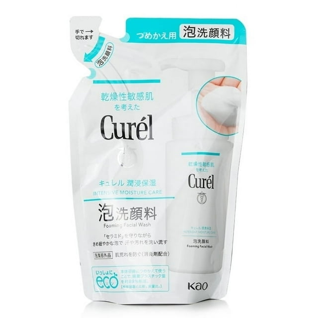 Curel Intensive Moisture Care Foaming Facial Wash Refill 130ml - Walmart.com