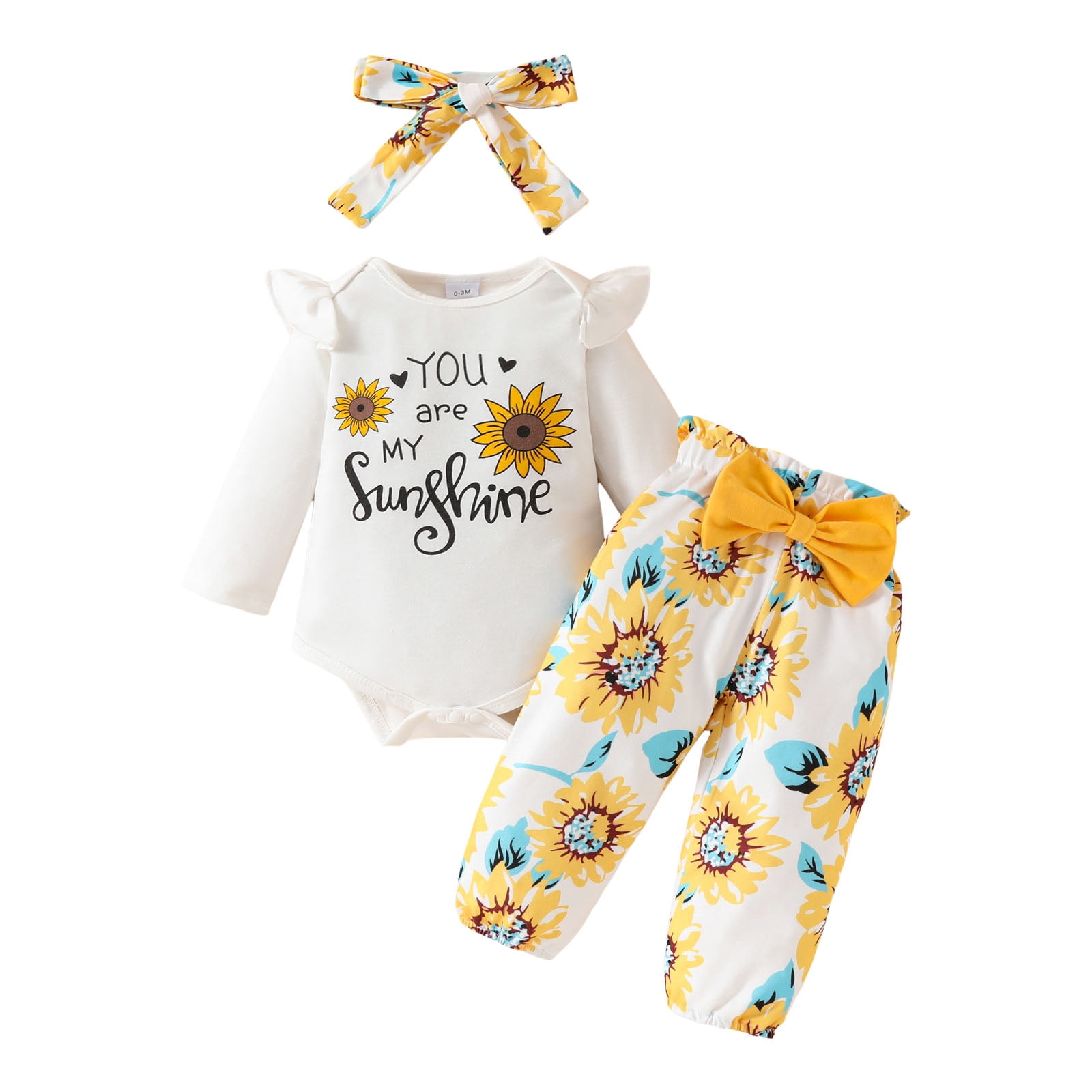 Curenmufel Newborn Girl Clothes Baby Girl Clothes Newborn Infant Outfits Ruffle Romper+ Floral ...