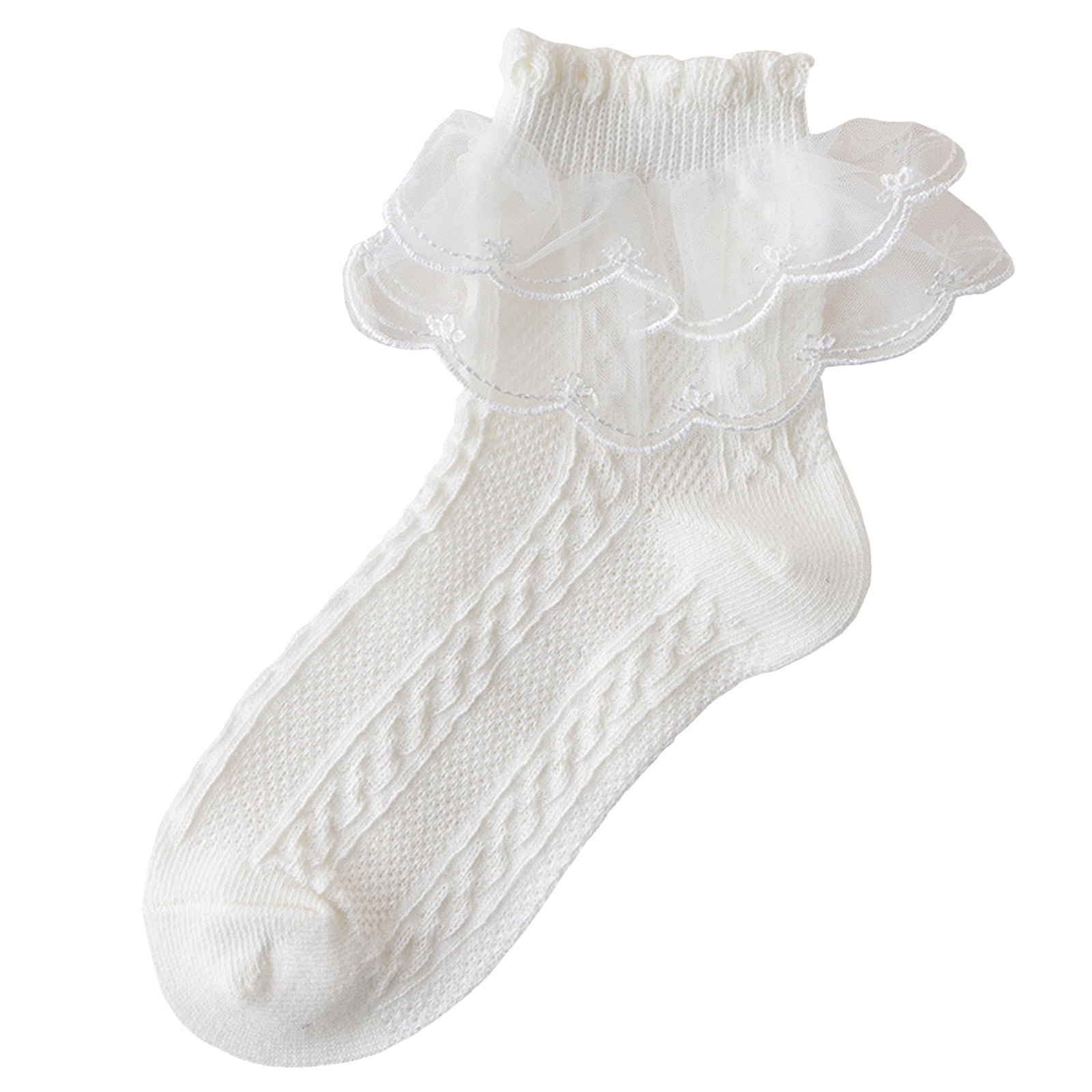 Curenmufel Ruffled Socks Toddler Girls Ruffle Socks Ruffled Lace Socks ...