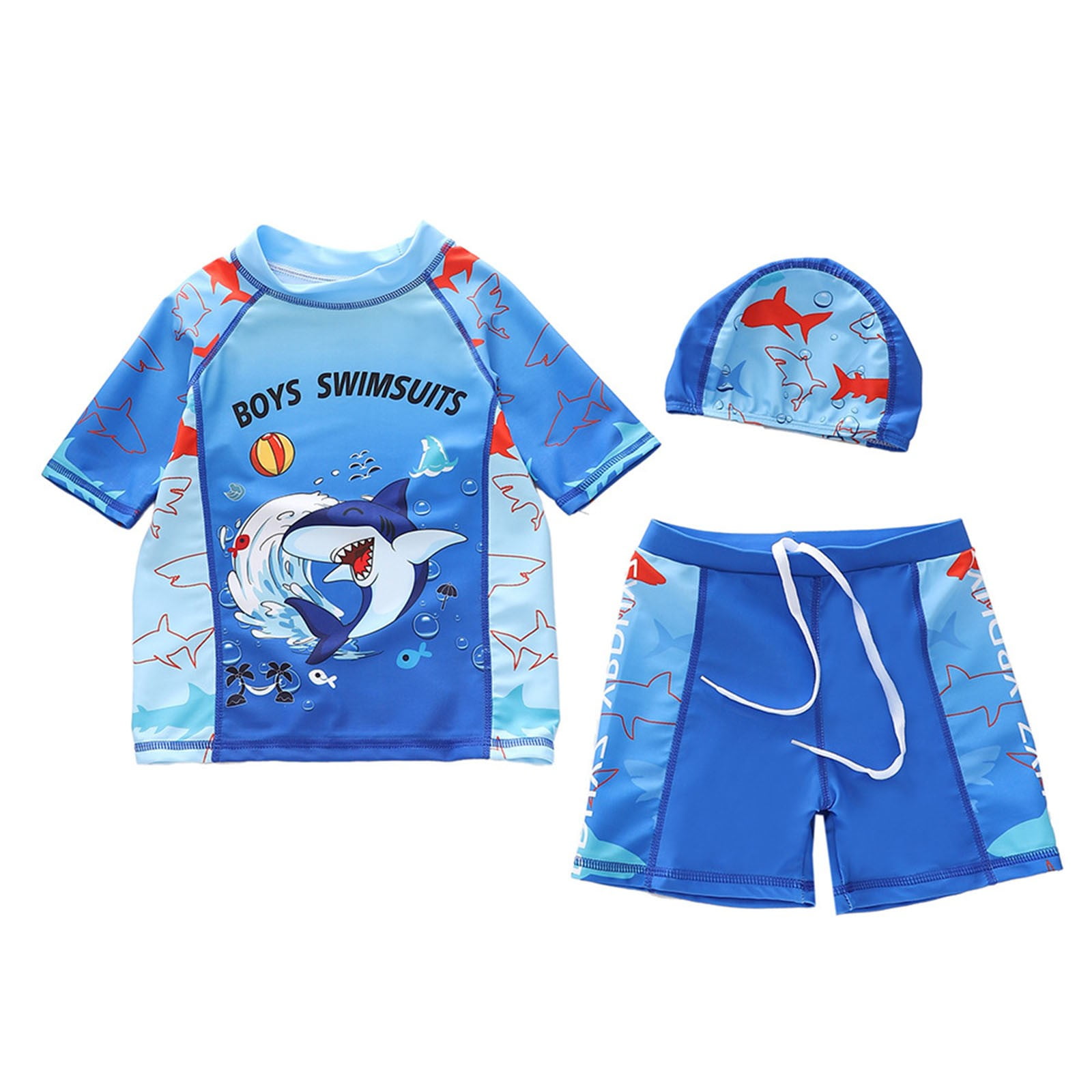 Curenmufel Toddler Boys Swim Set Boys Rash Guard Set - 3 Piece UPF50 ...