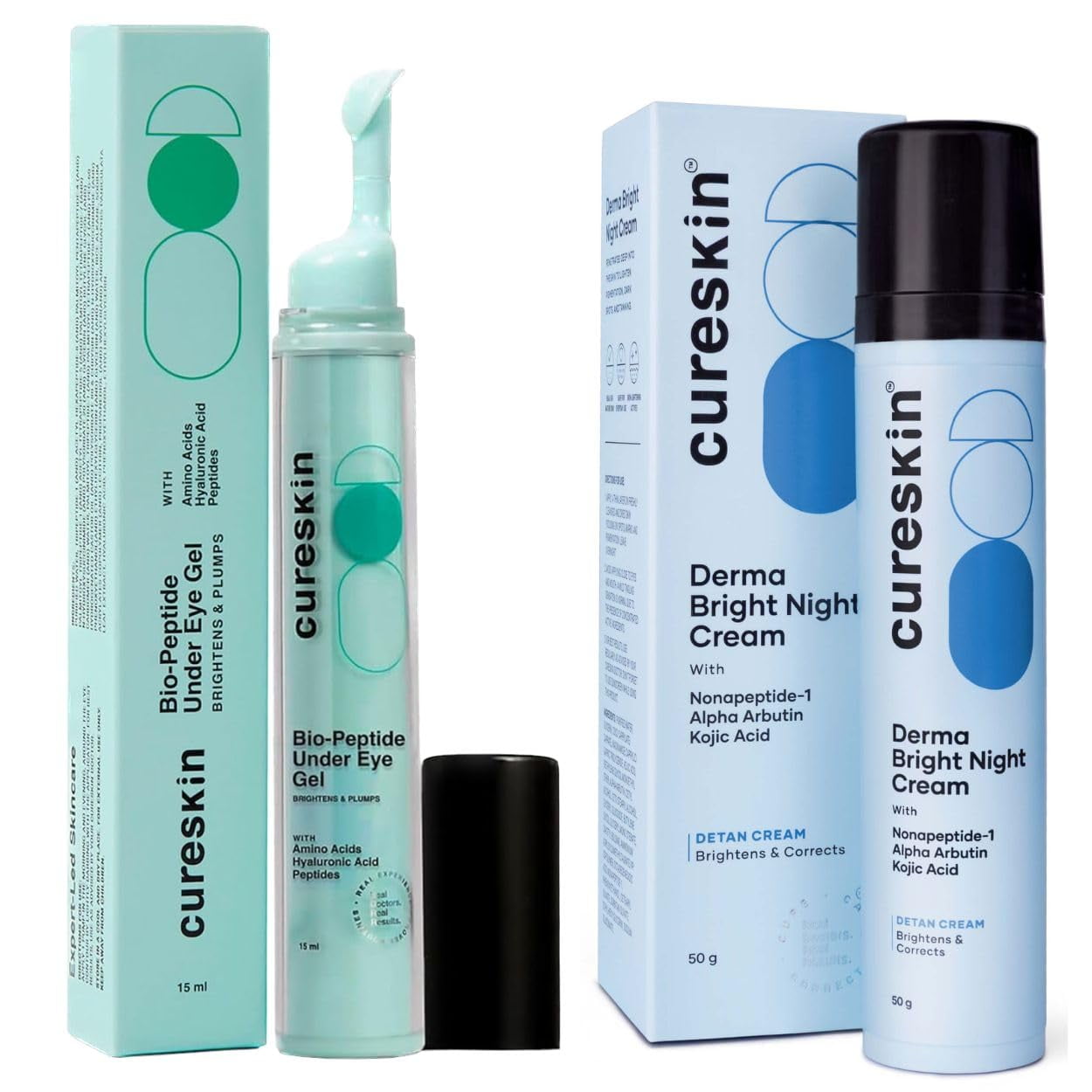 Cureskin Brightening Combo Detan Pack Tan Removal Cream Skin Brightening Cream Under Eye Gel for ...