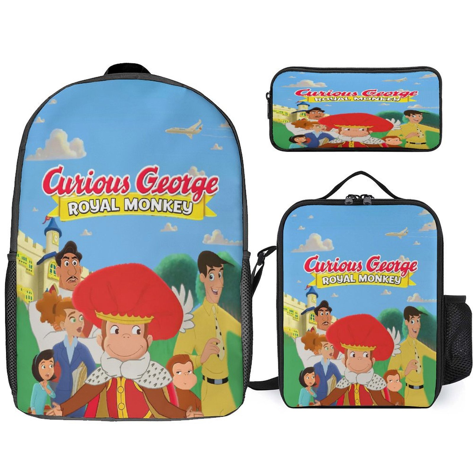 Curi-ous Geor-ge Backpack for 3 Piece Backpack Set with Lunch Box ...
