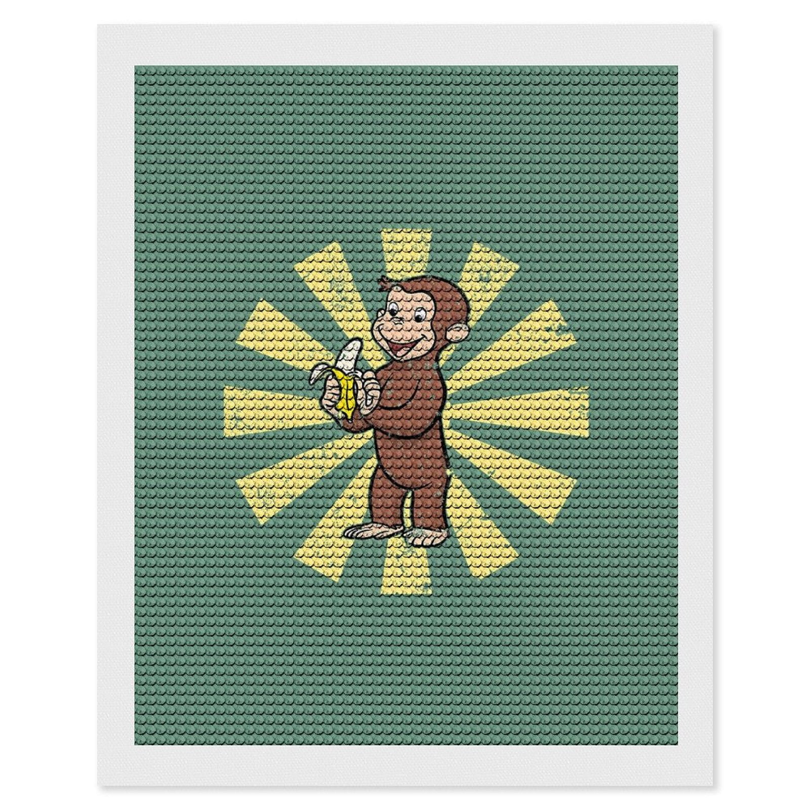 Curi-ous Geor-ge Diamond Art Kits for Adults Kids,DIY 5D Round Full ...