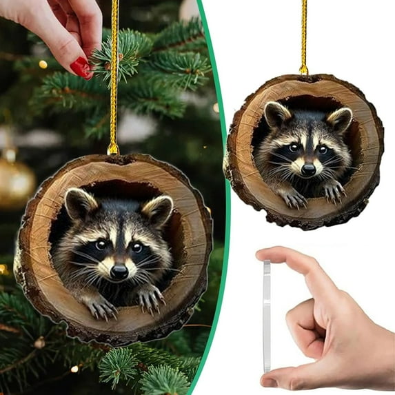 CurioCo Christmas Forest Animal Pendant 2D, Woodland Animal Ornaments ...