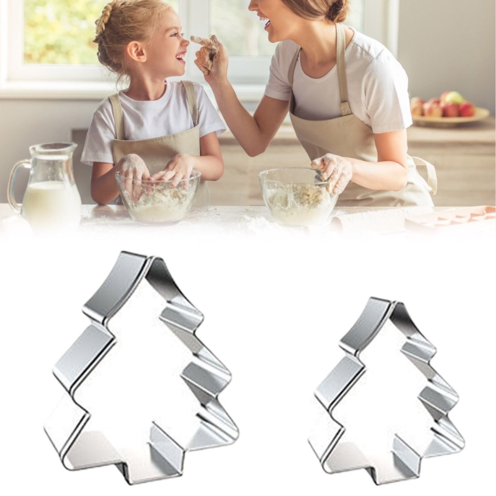 CurioCo Christmas Tree Cookie Cutter Set - Stainless Steel Holiday ...