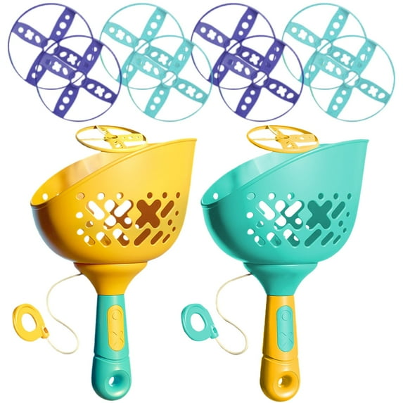 CurioCo Manual Disc Launcher Toy Set with 32 Soft Discs, Outdoor ...