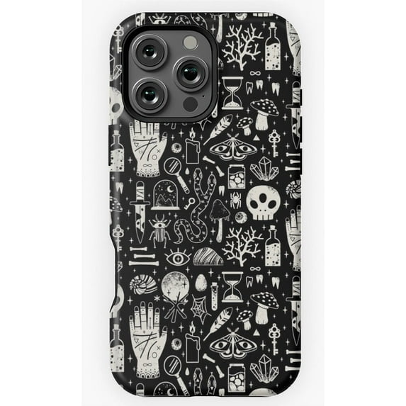 Curiosities Bone Black Gothic Anatomy Art iPhone 11–16 Pro Max ...