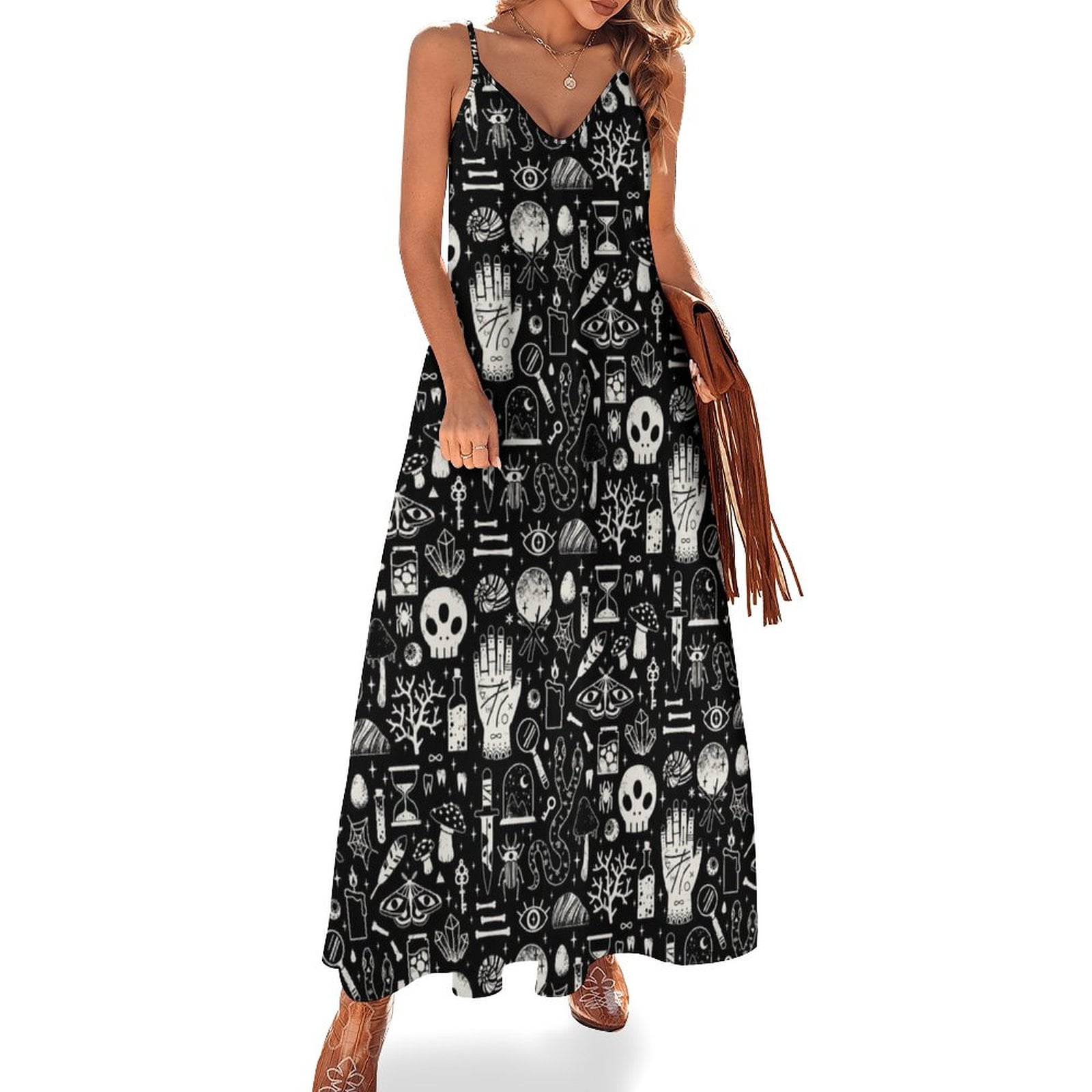 Curiosities: Bone Black Sleeveless Dress Dress woman wedding dresses ...