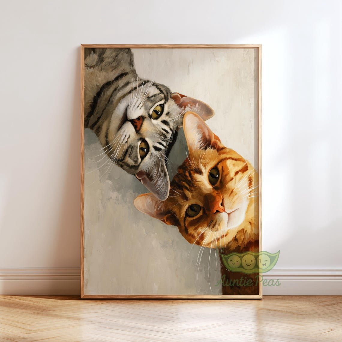 Curious Cats Whimsical Cat Animal Playful Illustration Cozy Home Decor ...