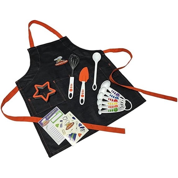 Tailor Made Kids Chef Kit, 11pc Cooking Tools, Cotton Denim Apron ...