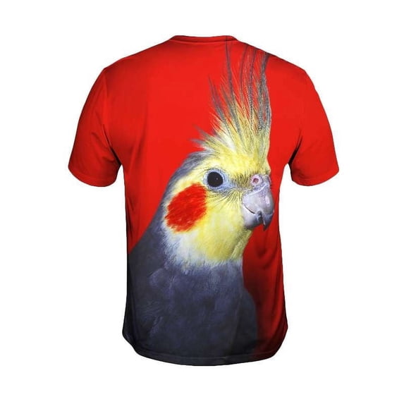 Curious Cockatiel on Red Mens T-Shirt All Over Print - Walmart.com