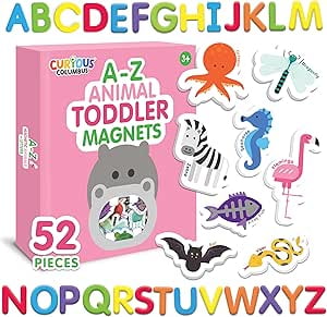 Curious Columbus Animal Magnets - 52 Toddler Magnets For Refrigerator ...