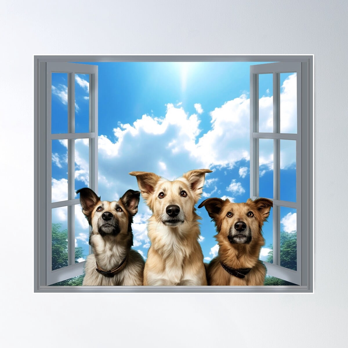 Curious Funny Dogs Looking Peeping Staring Peeking Standing On In ...