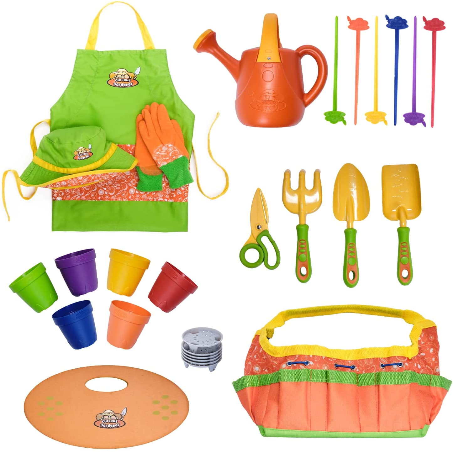 Curious Gardener 30-Piece Gardening Toy Collection for Kids, Garden Set ...