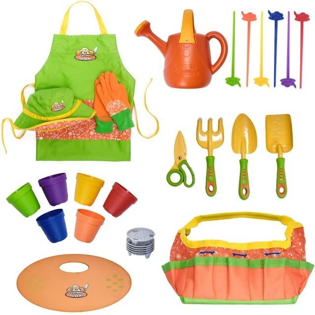 Curious Gardener 30-Piece Gardening Toy Collection for Kids, Garden Set ...