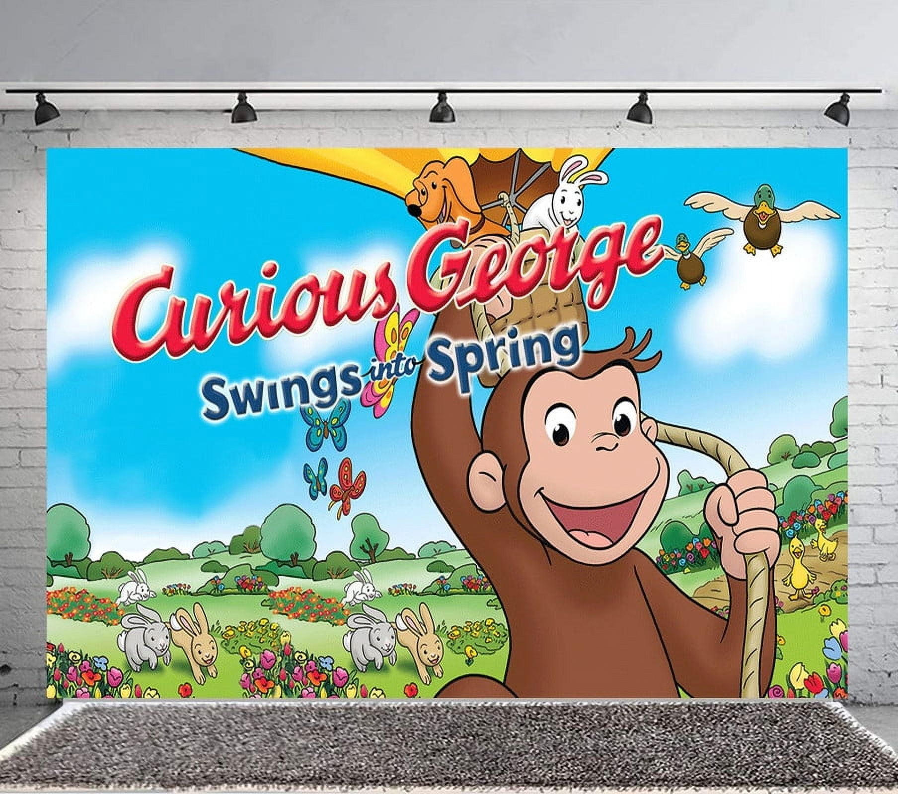 Curious George Backdrop Banner Party Supplies Poster Movie Theme ...