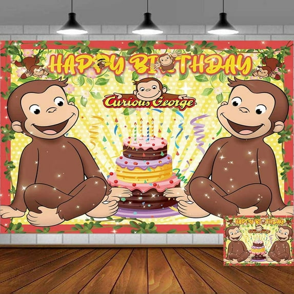Curious George Backdrop Banner Party Supplies Poster Movie Theme ...