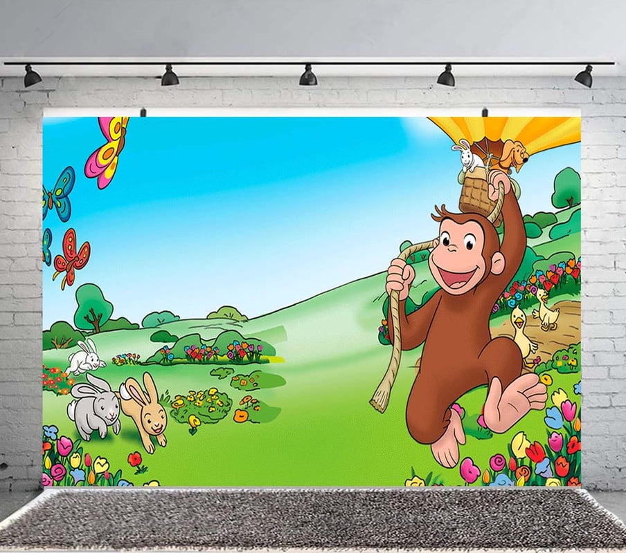 Curious George Backdrop Banner Party Supplies Poster Movie Theme ...
