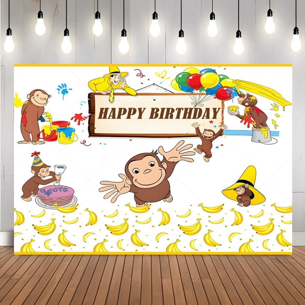 Curious George Backdrop Children's Birthday Party Decoration ...