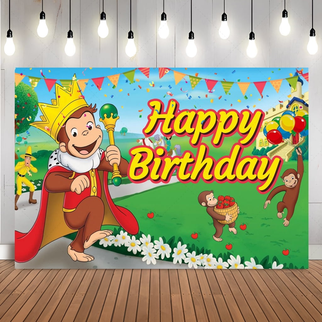 Curious George Backdrop Children's Birthday Party Decoration ...