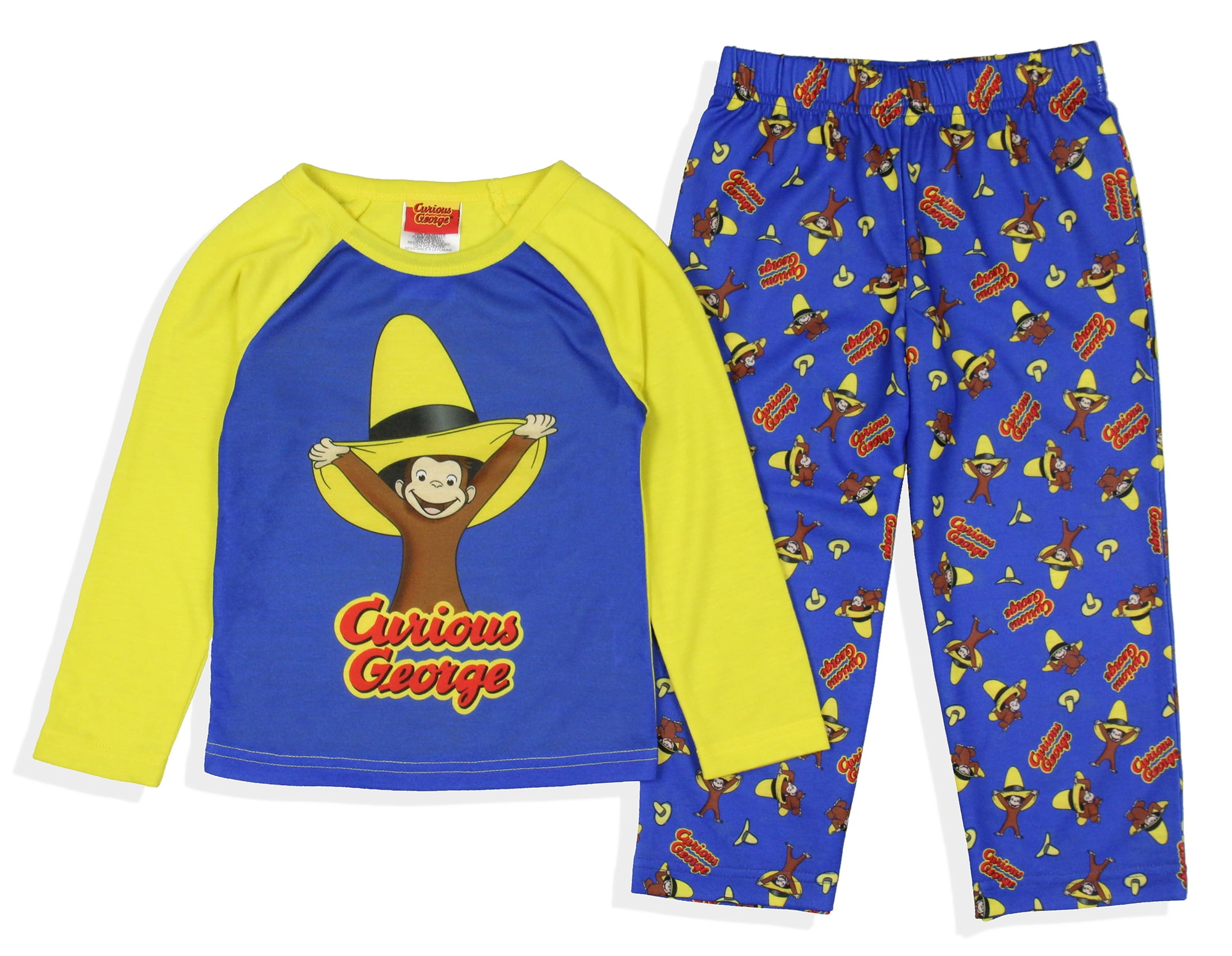 Curious George Big Yellow Hat Toddler Boy's Raglan 2-Piece Long Sleeve ...