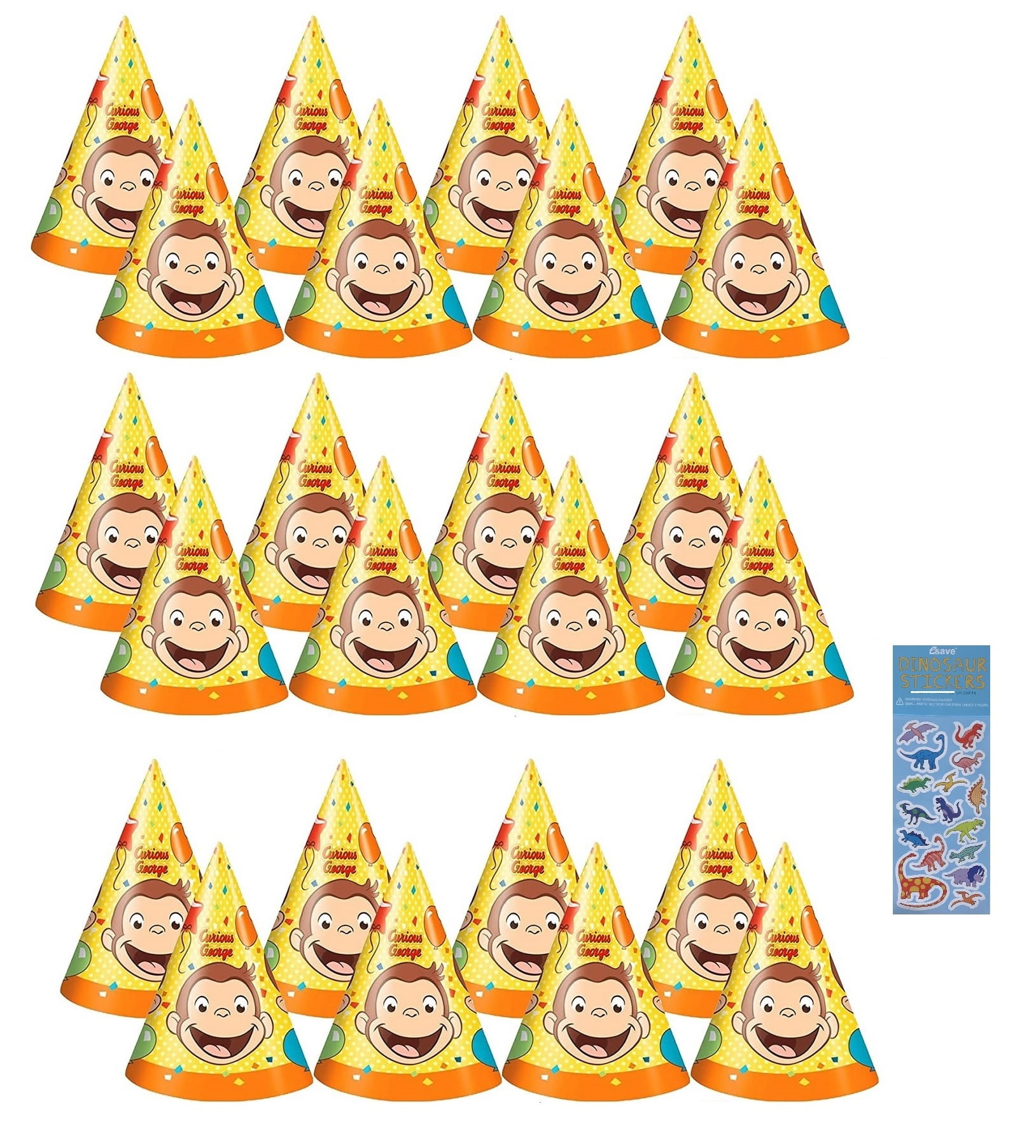 Curious George Birthday Party Supplies Bundle Pack includes Party Cone ...