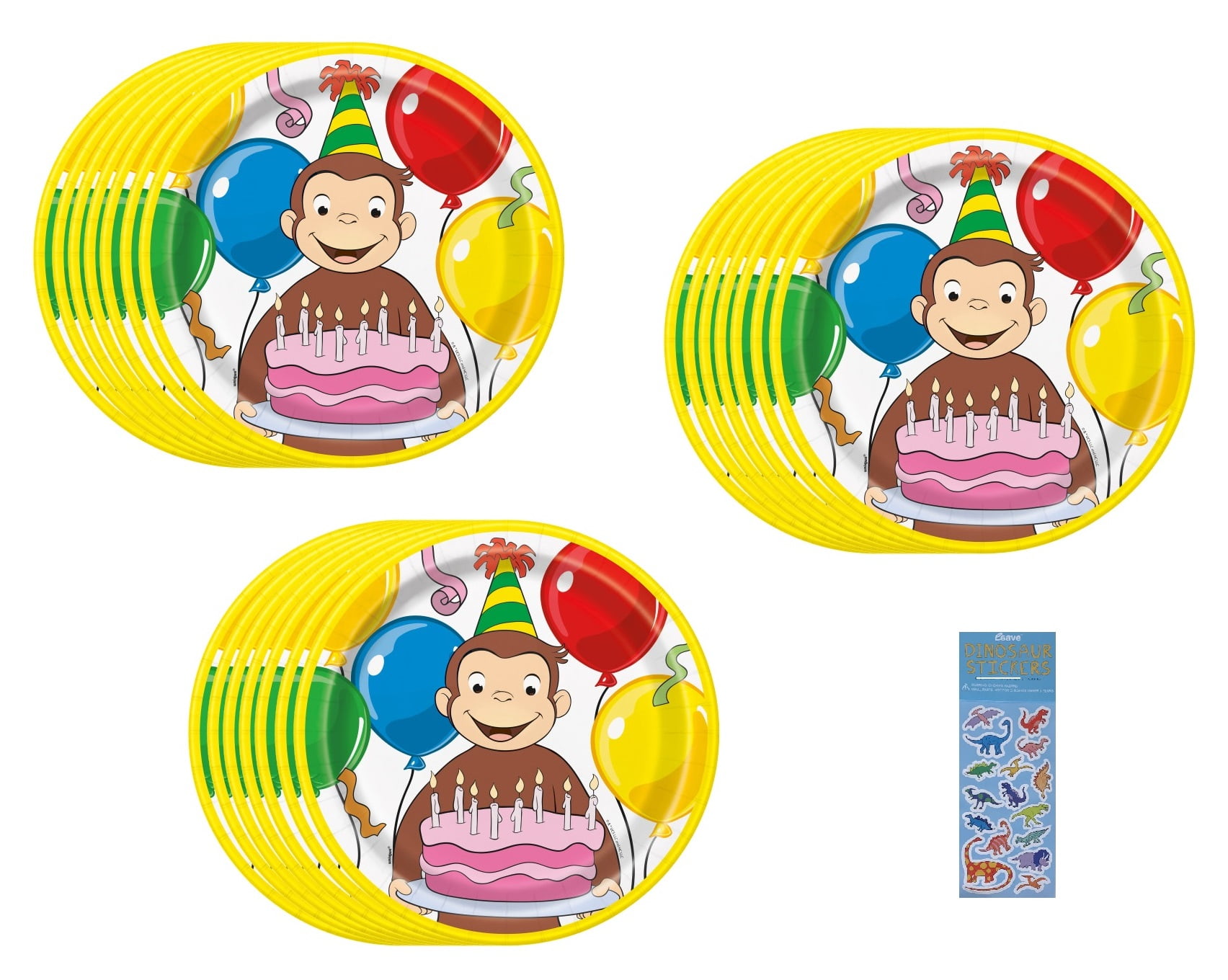 Curious George Birthday Party Supplies Bundle includes 24 Party Paper ...