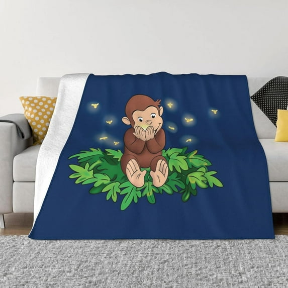 Curious George Blanket, Anime, Lightweight, Flannel, Washable, Anti ...