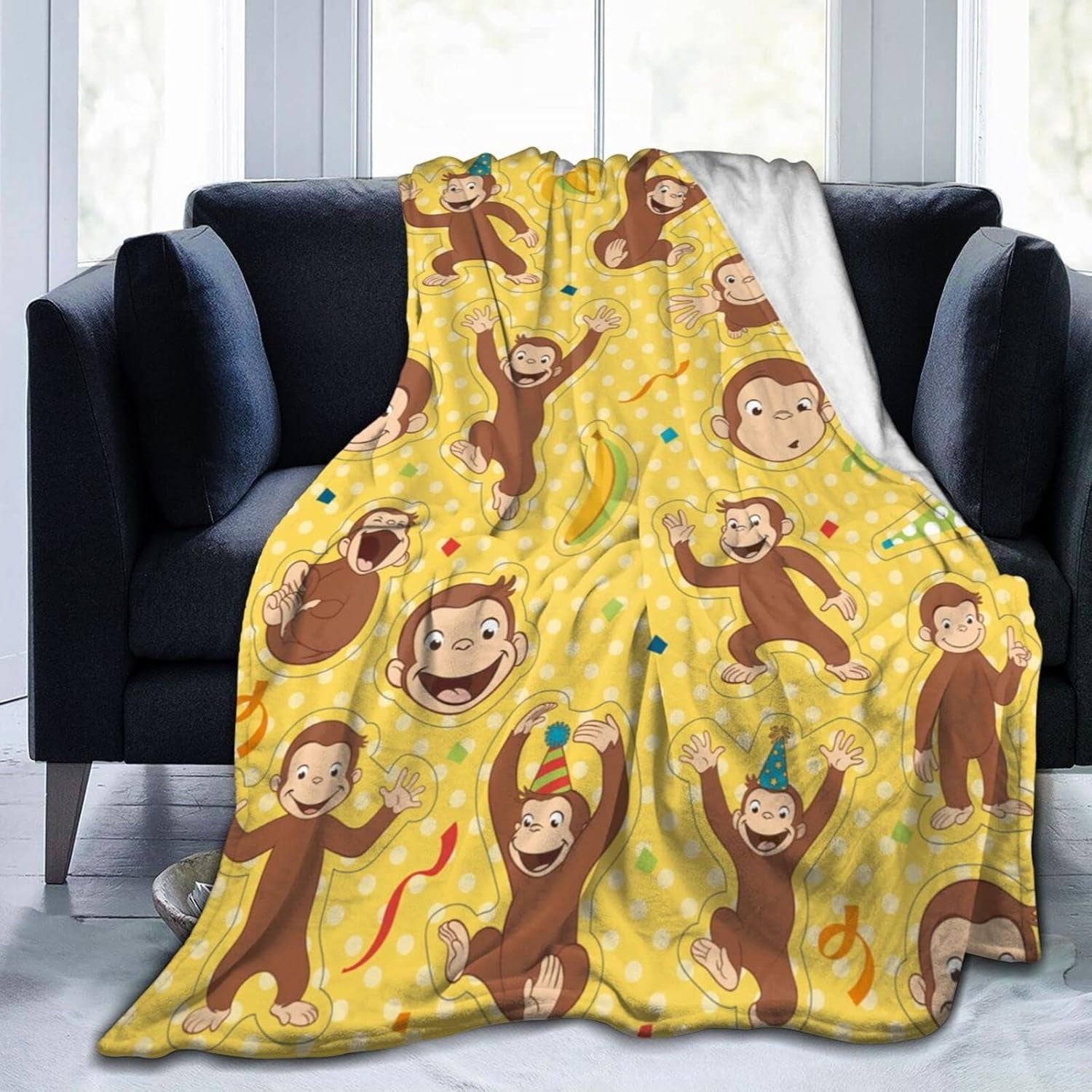 Curious George Blanket Fashion Ultra-Soft Throw Flannel Blankets for ...