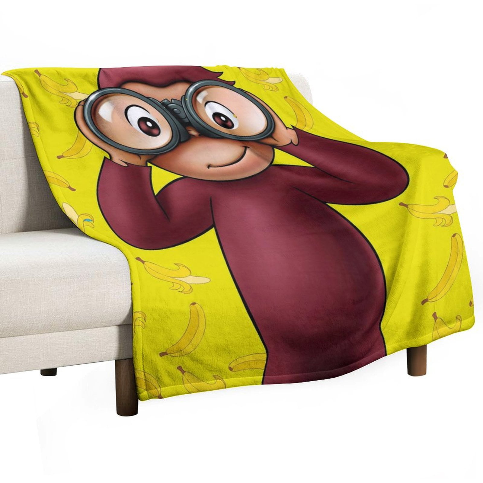 Curious George Blanket Soft Cozy Cartoon Flannel Throw Blanket for Kids ...