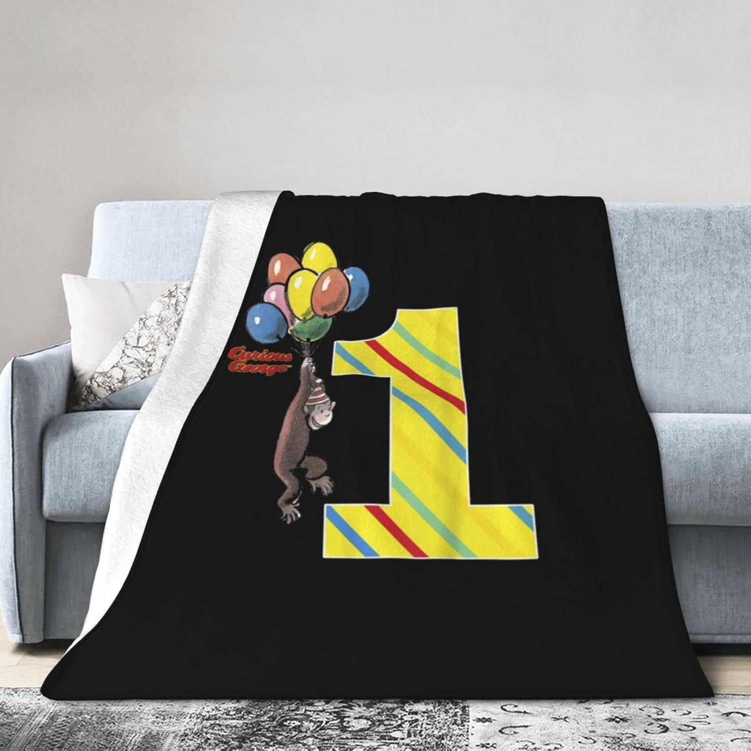Curious George Blanket, Thick, Flannel, Fluffy, Fashionable, Warm, Soft ...