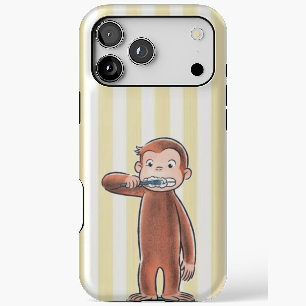 Curious George Brushing Teeth Cute Childhood Cartoon Case for iPhone 11 ...