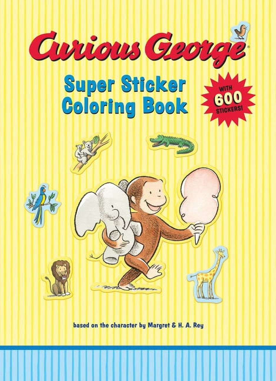 Curious George Activity Kids Cartoon Characters: Super Sticker Coloring ...