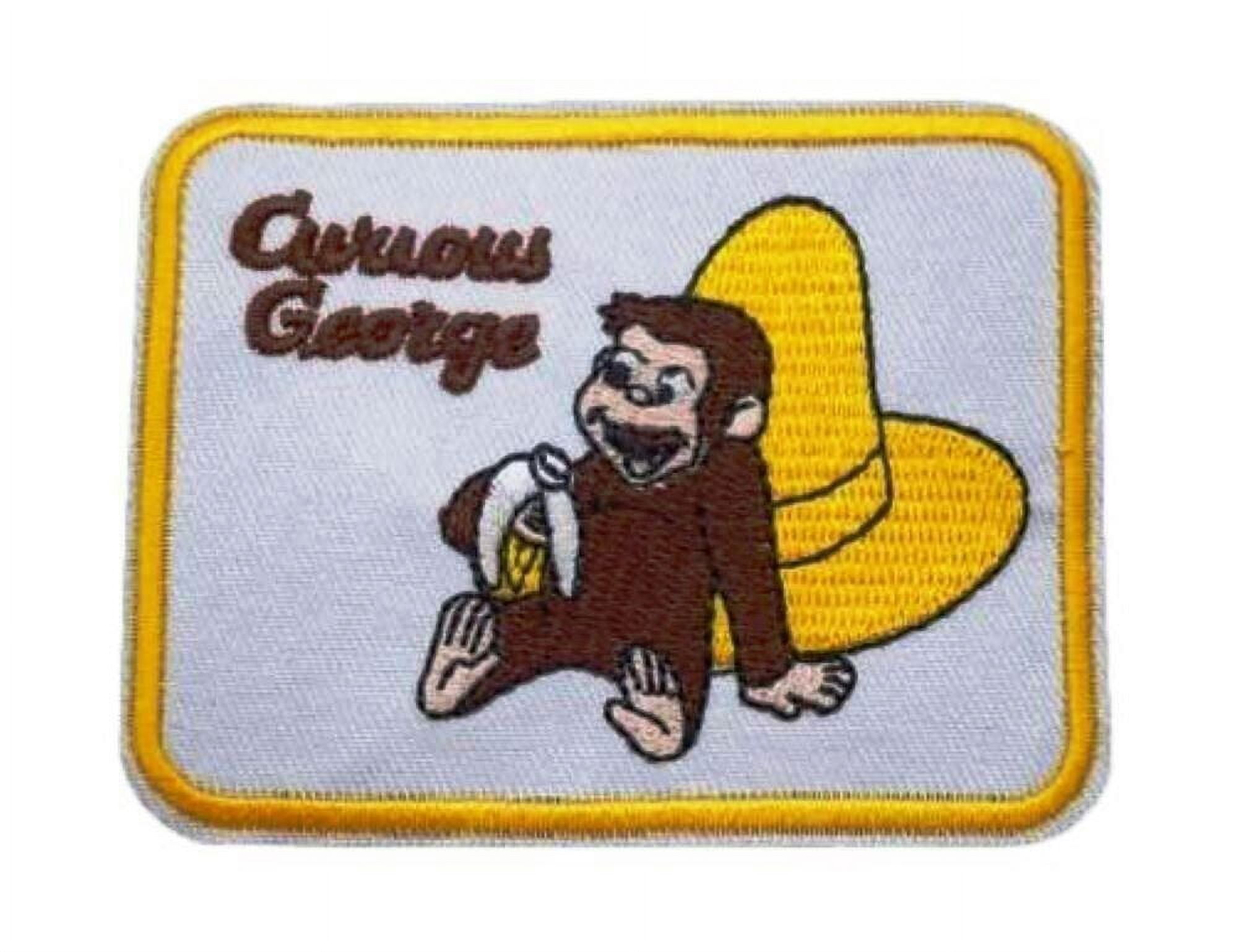 Curious George Eatting Banana 3.5 Inch Wide Iron On Patch - Walmart.com