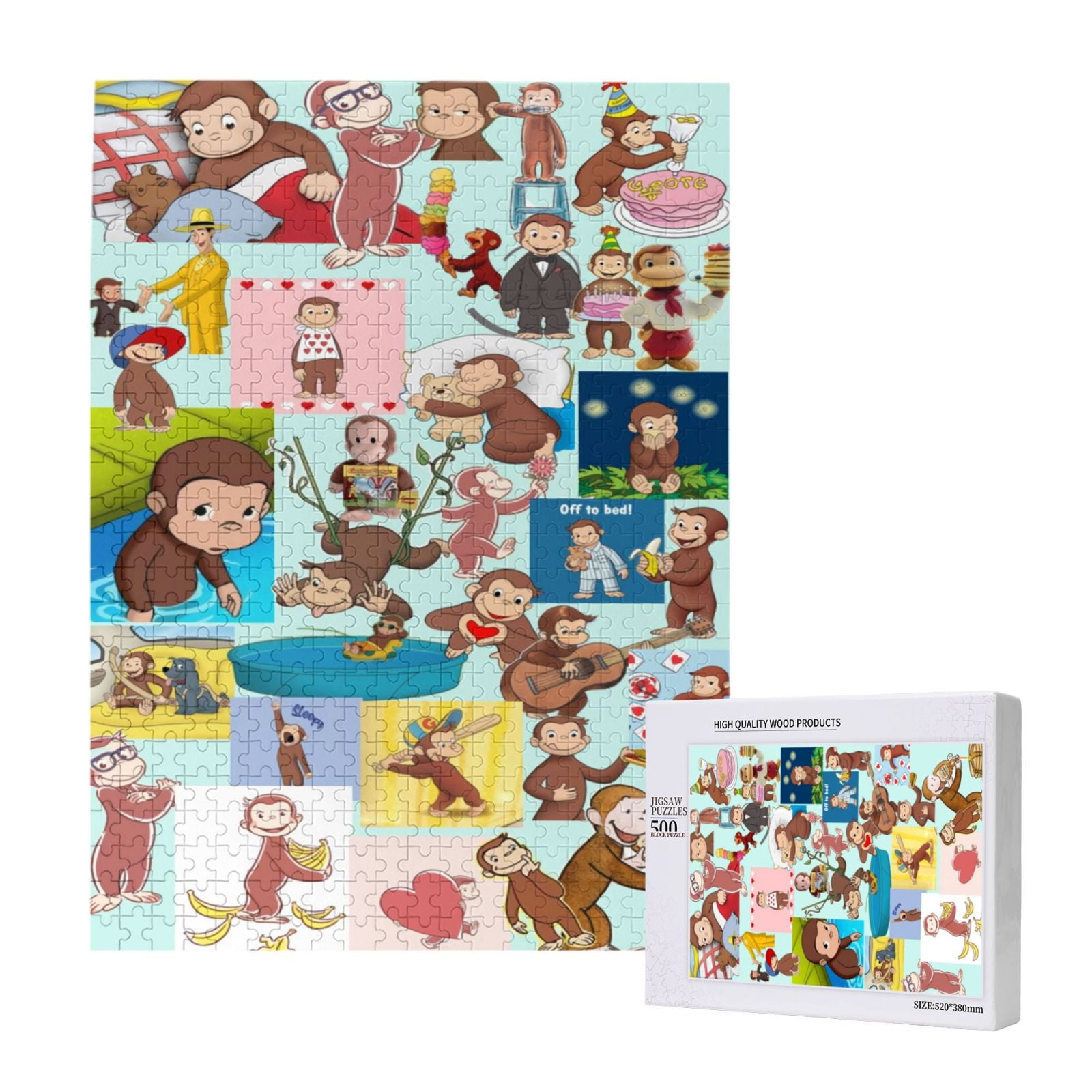 Curious George Jigsaw Puzzle for Kids Adults 300 Piece Challenging ...