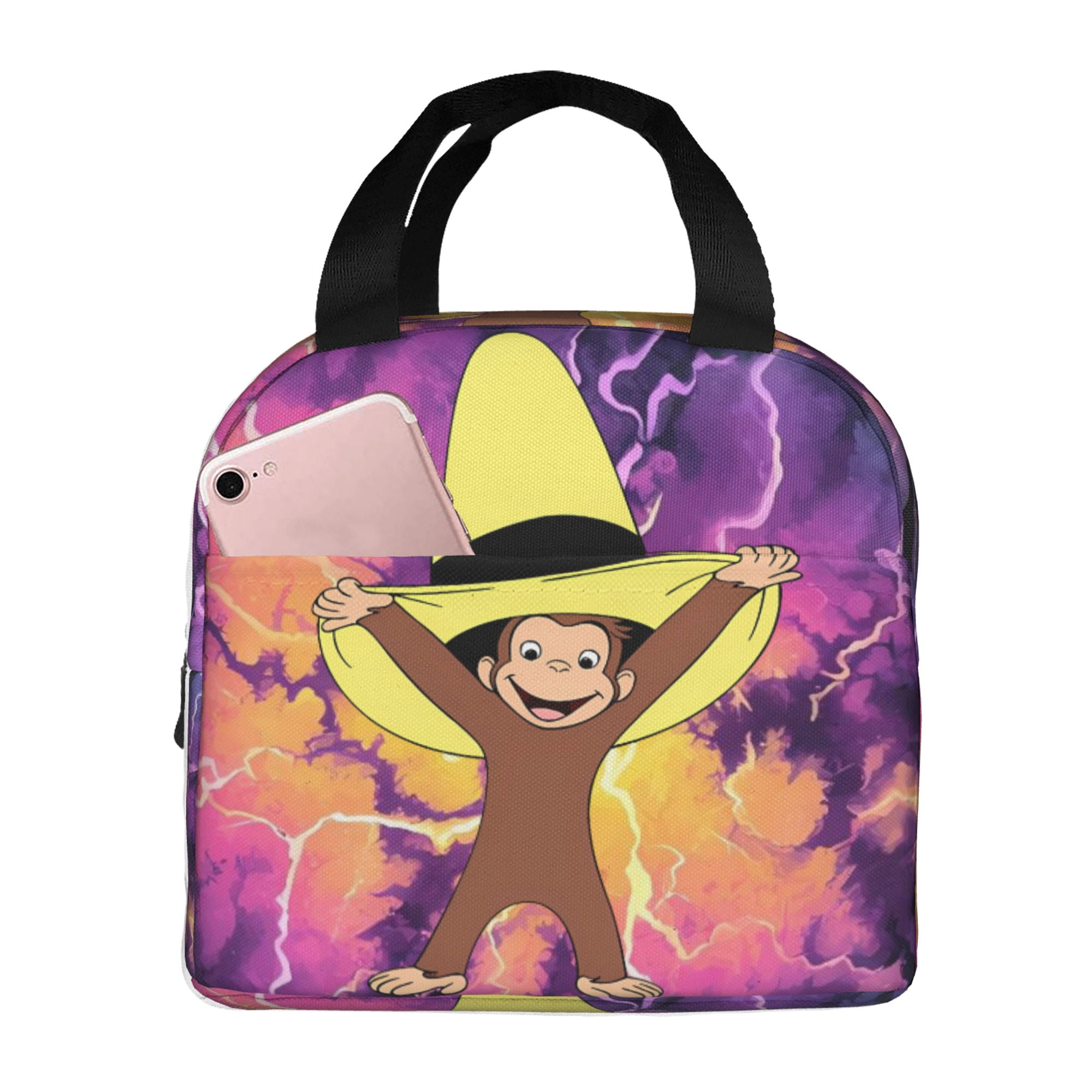 Curious George Lunch Bag Tote Bag Insulated Lunch Box Picnic Beach ...