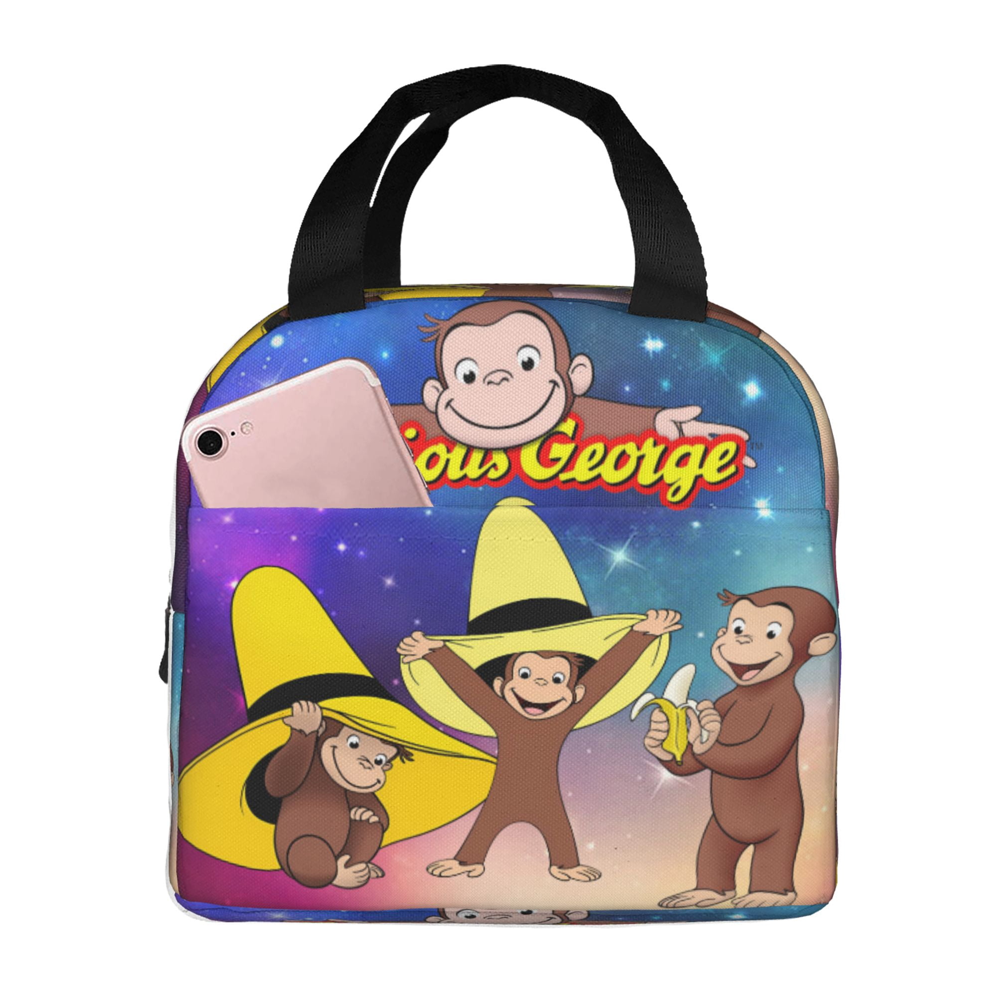 Curious George Lunch Bag Tote Bag Insulated Lunch Box Picnic Beach ...
